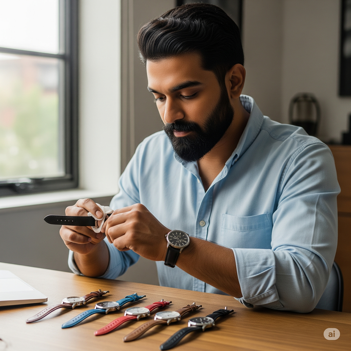 Leather Watch Straps India | Handcrafted Wallets Online by Khisa